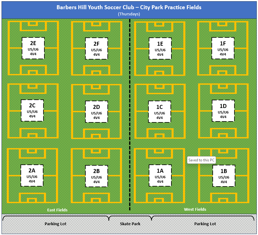 BHYSC Practice Field Maps