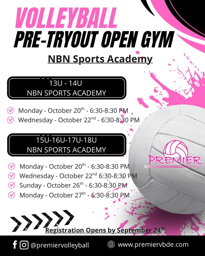 2025 GIRLS PRE-TRYOUT FALL OPEN GYMS - NCC
