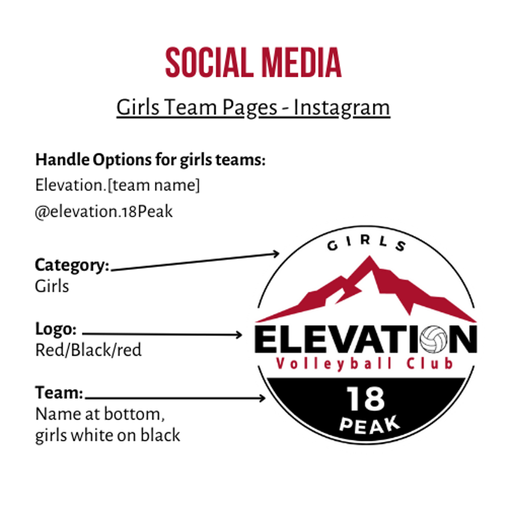 Social Media Guide & Girls Team Logos