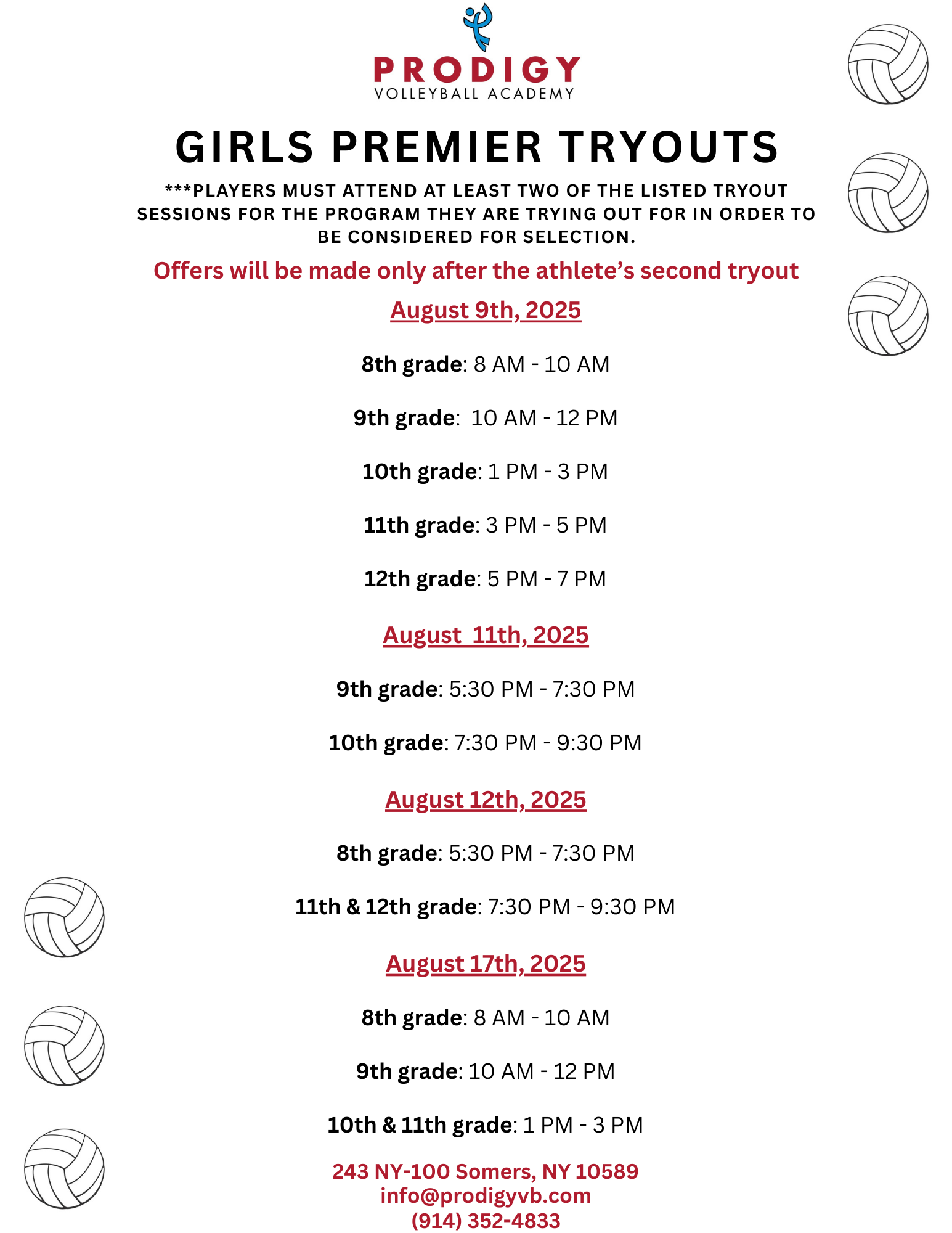 Welcome | Girls Premier Tryouts V2 | Prodigy Volleyball Academy