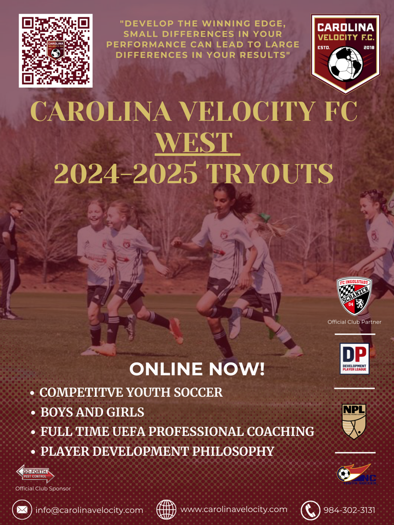 Carolina Velocity FC West Tryouts