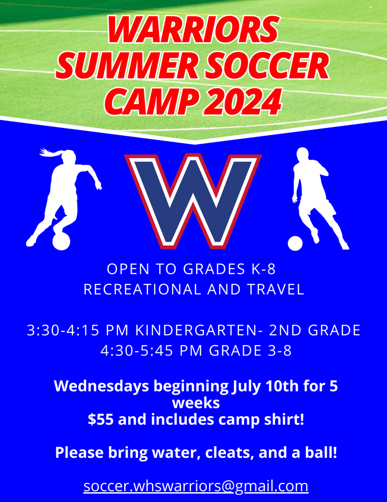 Welcome | 2024 WHS Soccer - Warrior Summer Camp Registration | Hampton ...