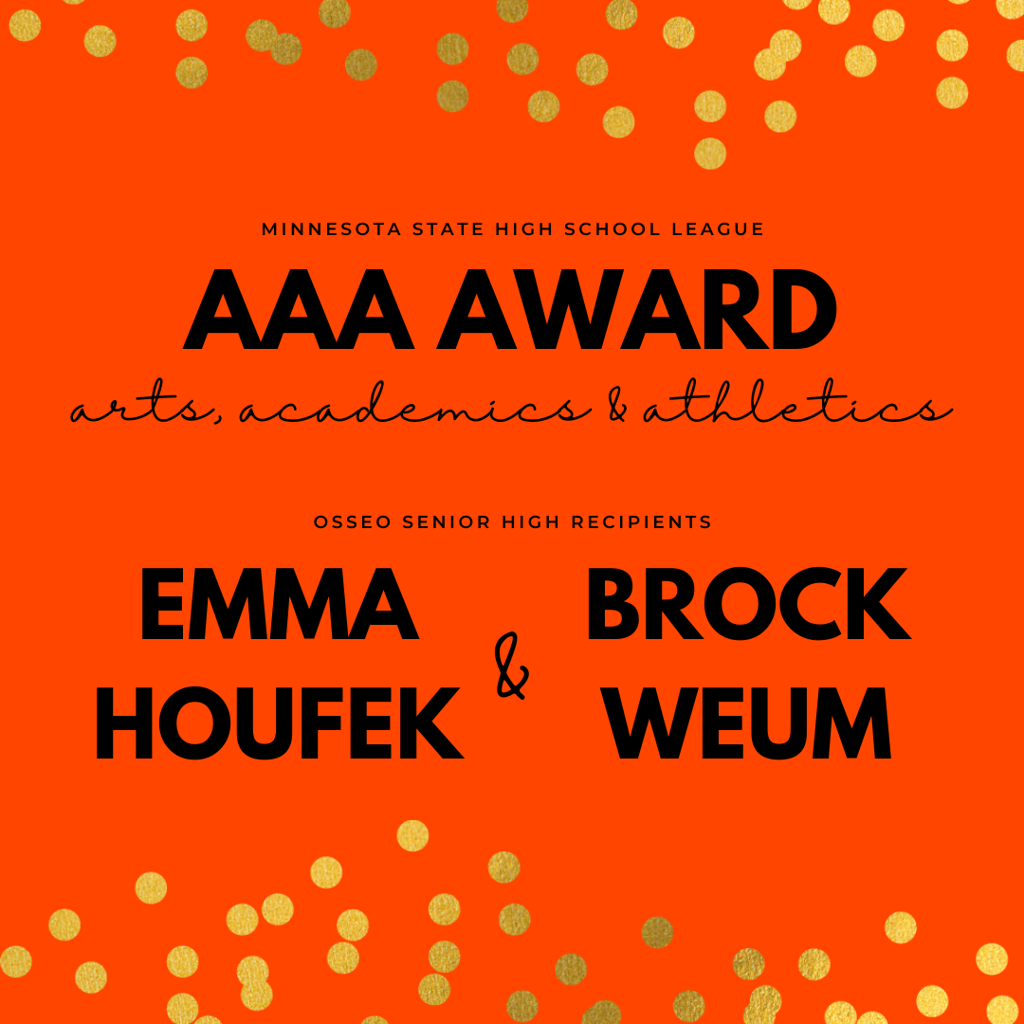 Weum and Houfek named AAA Award Recipients