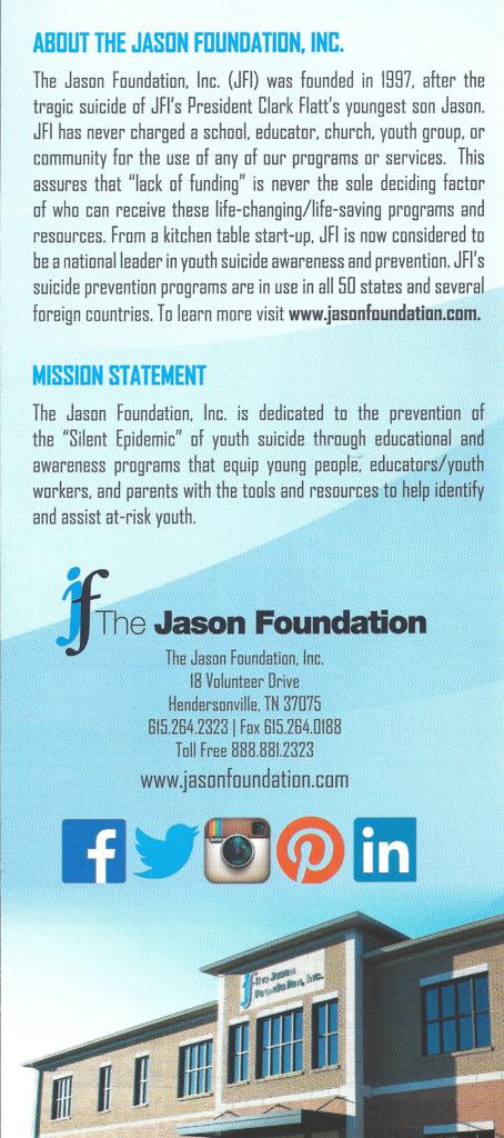 Jason Foundation: Suicide Prevention Materials
