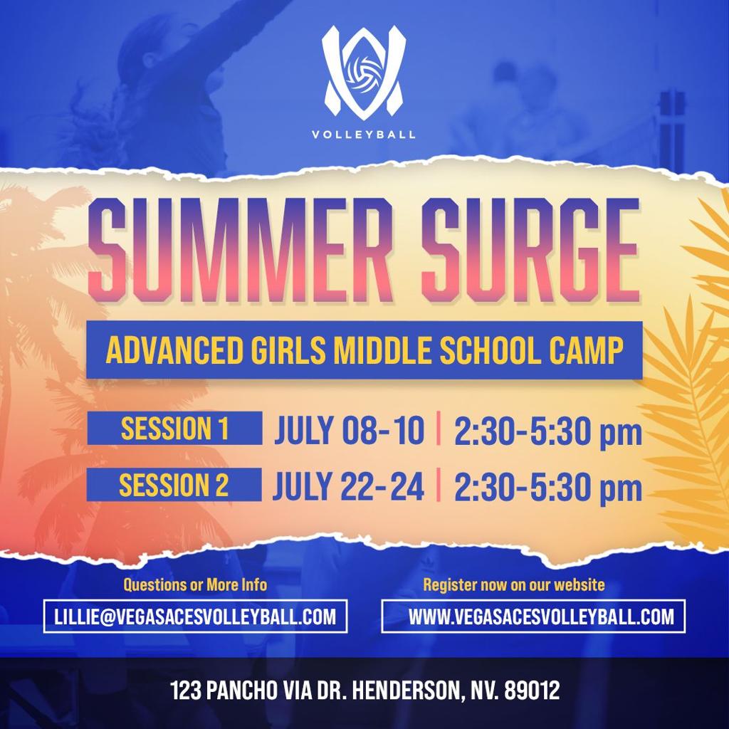 Welcome | Advanced Middle School Summer Camps 2025 | Vegas Aces Volleyball