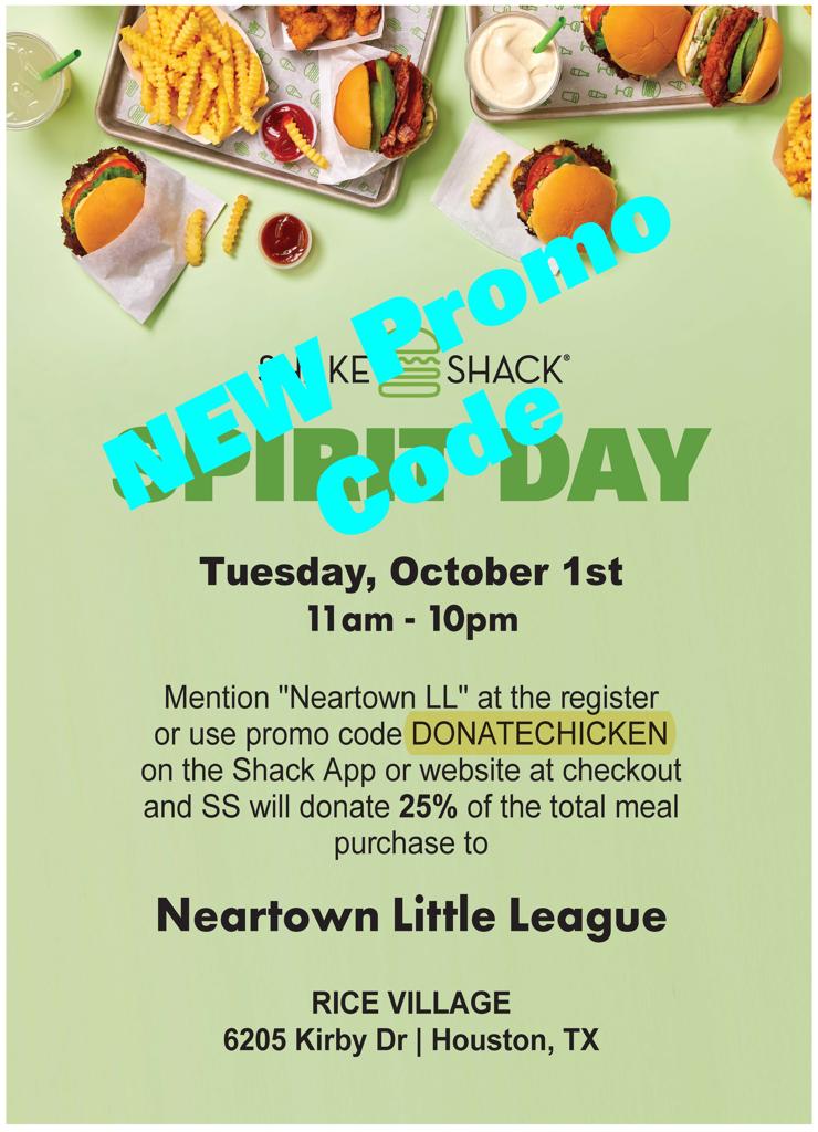 Shake shack promo code store
