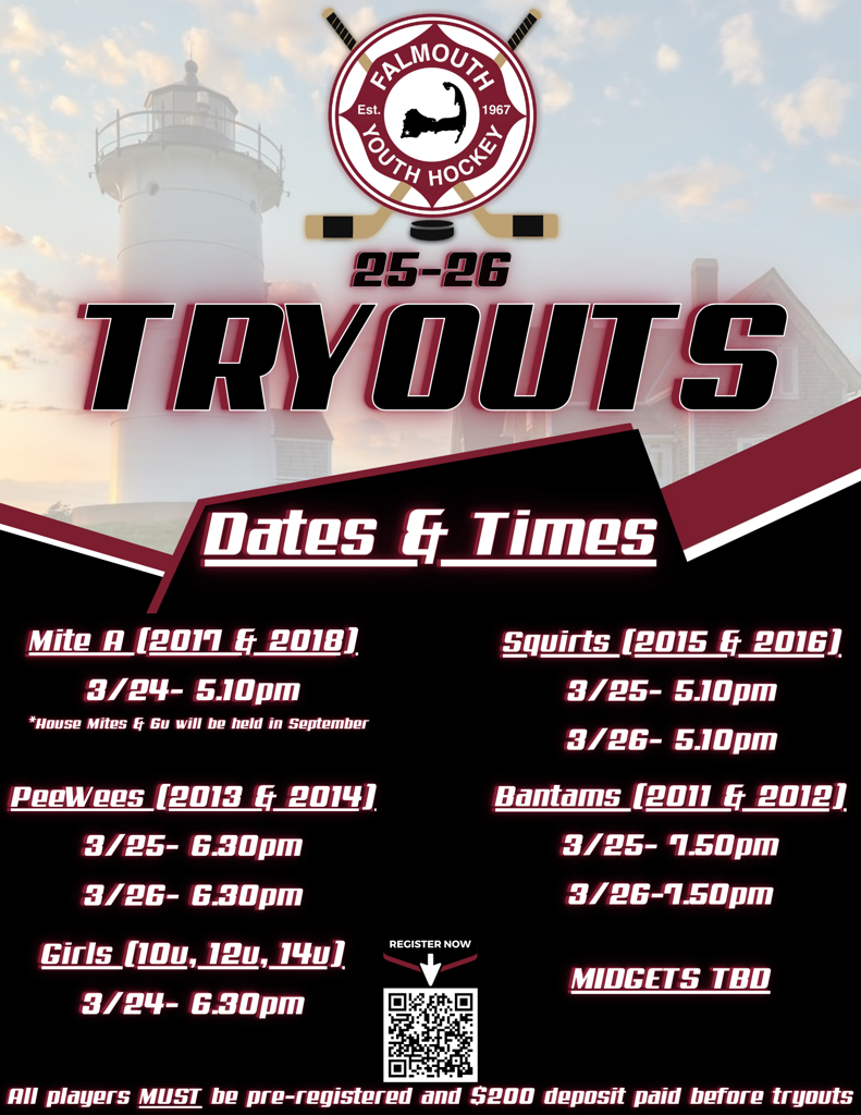 Welcome | 25-26 FYHL Season Registration | Falmouth Youth Hockey League