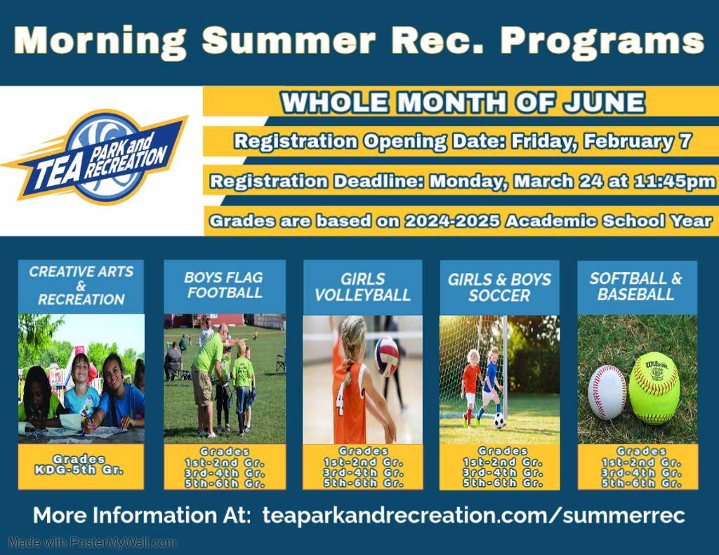 Morning Summer Rec Programs