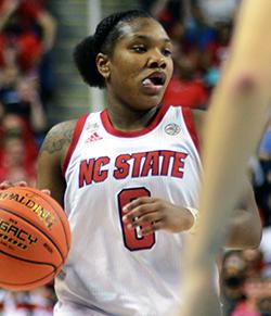 Neumann-Goretti alum Diamond Johnson in the driver's seat at N.C. State